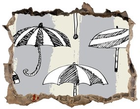 Wallmuralia Fotoobraz díra na stěnu nálepka Deštníky 95x64 cm