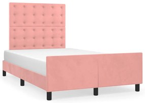 Rám postele s čelem růžový 120 x 190 cm samet,  3270607