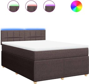 Box spring postel s matrací tmavě hnědá 140x190 cm textil 3289754