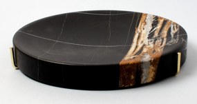 Luxusní mramorový odkládací podnos Pau Marble ST Sahara Noir 27cm