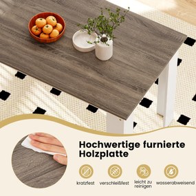 Costway 120 cm jídelní stůl pro 4-6 osob dřevěný velký, bílý