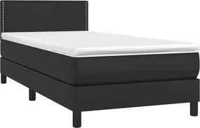 Box spring postel s matrací černá 90x190 cm umělá kůže 3141035