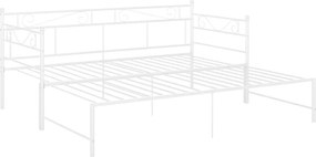 Rám vysouvací postele/pohovky bílý kovový 90 x 200 cm 324771