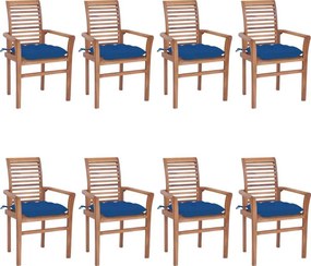 vidaXL Jídelní židle 8 ks podušky masivní teak [3072993] Barva: krémová