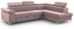 IDZ Rohová sedačka MADRID - 280 x 205 cm Barva látky: Růžová (Vena 10), Roh sedačky: Pravý