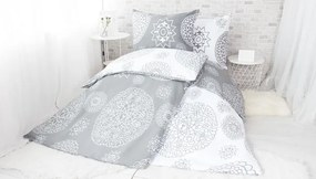 XPOSE ® Polybavlněné povlečení na dvě lůžka SISI DUO - šedá 140x200, 70x90