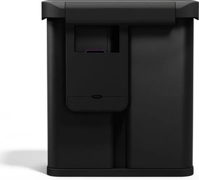 Černý ocelový odpadkový koš 34+24 l na tříděný odpad/bezdotykový Dual Sensor – simplehuman