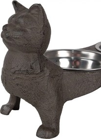 Misky pro kočku v litinovém stojanu kočky - 39*15*19 cm / 2*225 ml