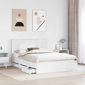 Rám postele se zásuvkou Bílá 150 x 200 cm Inženýrské dřevo 3411103