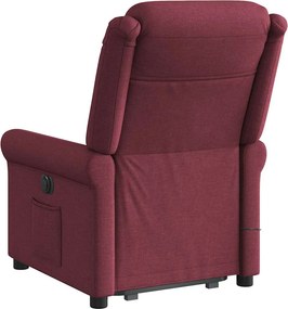 Zvedací masážní polohovací křeslo vínové textil 3303327