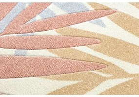 koberec FEEL 1827/17933 Listy béžový/terakota/fialový velikost 140x190 cm | krásné koberce cz