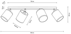 Spot-Light 66791474 - Stropní bodové svítidlo BOHO 4xE27/25W/230V dub