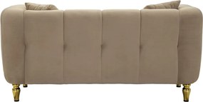 Dvoumístná pohovka Alma 155 cm taupe/zlatá