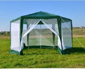 Skládací zahradní párty stan s moskytiérou NEILKE 2x2 m zelený