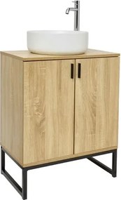 Koupelnová skříňka s umyvadlem Ceramia Easy 60x73x36 cm světlý dub lesk EASYUMDB2