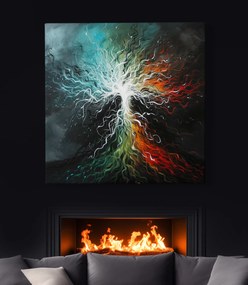 Obraz na plátně - Strom života Bílý průsvit FeelHappy.cz Velikost obrazu: 140 x 140 cm