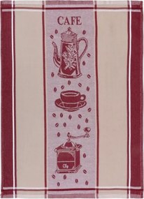 Bellatex Kuchyňská utěrka 1 ks 50x70 cm Šálek Červená