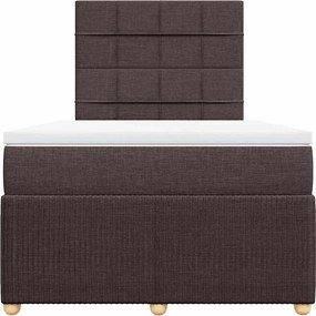 Box spring postel s matrací tmavě hnědá 120x200 cm textil 3292026