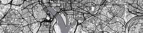 DIMEX | Fototapeta do kuchyně Mapa Washingtonu D.C. KI-260-186 | 260 x 60 cm | černobílá