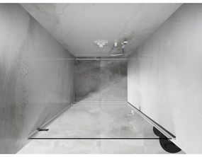 Mexen, Mexen Lunar-B výklopné sprchové dveře levé 85 cm, transparentní, bílé - 832-085-000-20-00-L