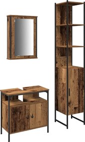 Sada koupelnového nábytku 3 ks Staré dřevo 33 x 33 x 185,5 cm 3332555
