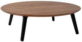 Dřevěný konferenční stolek RAGABA CONTRAST SLICE 100 cm s černou podnoží
