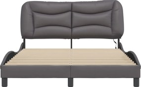 Rám postele s LED bez matrace Hvar šedý 140 x 190 cm 3213930