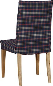 Potah na židli IKEA Henriksdal, krátký barva tmavě modrá látka vzorované