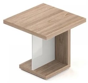 Jednací stůl Lineart 80 x 80 cm / Světlý jilm a bílá