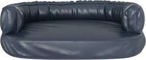 Ergonomický molitanový pelíšek pro psy modrý 75x53cm umělá kůže 171314
