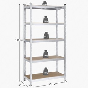 SONGMICS Dílenský regál 90 x 180 x 40 cm ocelový