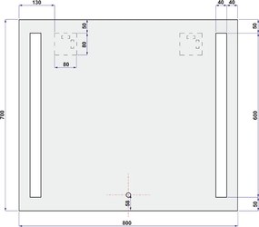 Mereo zrcadlo 80x70 cm s LED osvětlením CN699