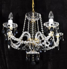6 Arms Crystal chandelier with hand cut glass tulips &amp; twisted arms