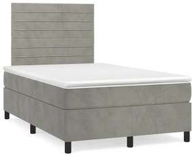 Box spring postel s matrací světle šedá 120x190 cm samet