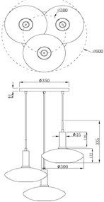 Lucide 25413/13/02 - Lustr na lanku SINGALA 3xE27/60W/230V
