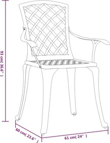 vidaXL Zahradní židle 6 ks litý hliník [3216319] Barva: Černá