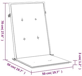 vidaXL Podušky na židli vysoké opěradlo 6 ks antracitové 120x50x3 cm