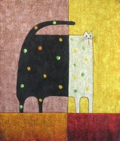 Korpulentní kočka - 50 x 60 cm