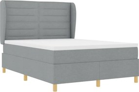 Postel s boxspringem s matrací Světle šedá 190 x 140 cm textil 3340683