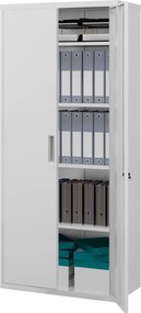 HOMCOM Skříň na dokumenty, kancelářská skříň se 2 dveřmi, 5úrovňová multipurpose skříň s nastavitelností polic, ocelová úložná skříň, pro domácí kance