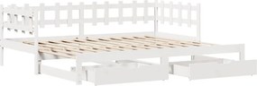 Válenda s přistýlkou a zásuvkami bez matrace bílá 90x190 cm 3302254
