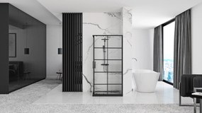 Rea Concept, sprchový kout 80x100 cm + černá sprchová vanička Savoy, KPL-K1006
