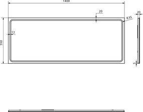 Sapho Sapho, Zrcadlo GEMINI s LED osvětlením 1400x550mm, GM140