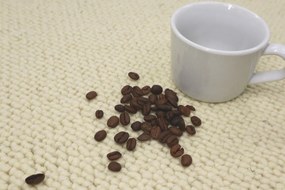 Avanti, Metrážový koberec Alfawool 86 bílý, na míru, šíře 4m,5m, béžová, ab (mřížka), ložnice