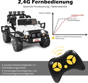 Costway Dětské elektrické autíčko pro 2 děti s ovladačem, bílé