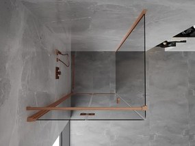 Mexen Mist-F T, 1-křídlý ​​skládací sprchový kout levý 120 x 120 cm, čiré sklo, měděný matný profil, 8A6T-120-120-65-00-L