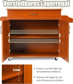 Costway Kuchyňský vozík s držákem na ručníky a věšákem na koření