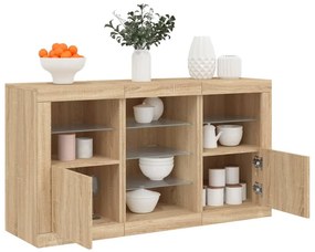 Příborník s LED osvětlením dub sonoma 123 x 37 x 67 cm 3209081