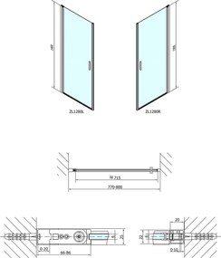 Polysan, ZOOM LINE sprchové dveře 800mm, čiré sklo, ZL1280