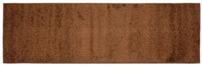 Koberec Běhoun Shaggy DELHI 7388A Jednobarevný hnědý Rozměr: 80x300 cm